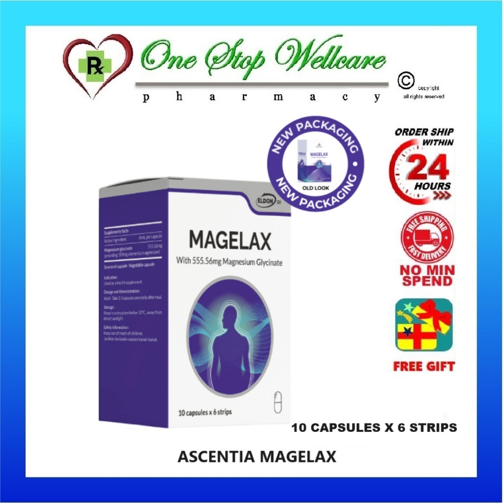 (EXTRA 2 GIFTS) ASCENTIA MAGELAX 10 CAPSULES X 6 STRIPS (EXP:07/2026 ...