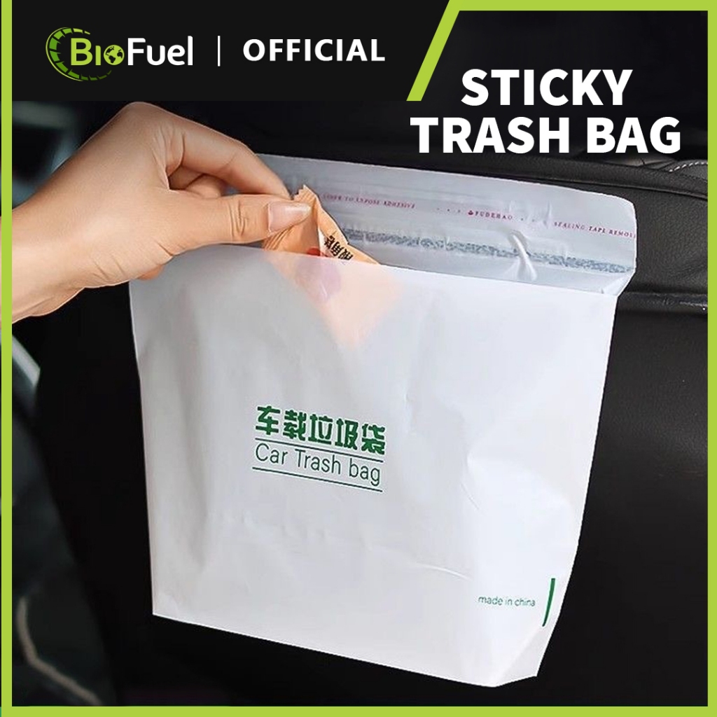 Self-Standing Car Trash Bag with Adhesive | Disposable Car Garbage Bin ...