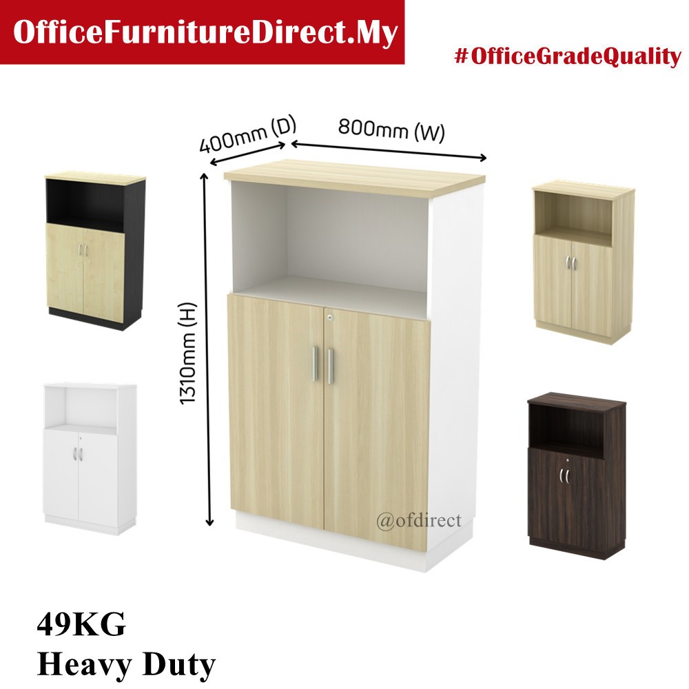 3 Layer Office Cabinet 131cm Low Medium Semi Swing Door Medium High ...