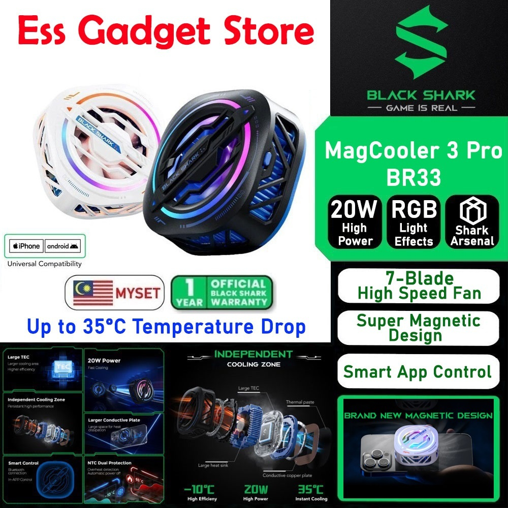 MY SET Black Shark MagCooler 3 Pro MagCooler 4 Pro RGB Light Fast ...