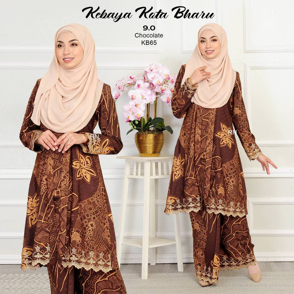 Baju Kebarung Kebaya Kota Bharu Muslimah Labuh Songket Sulam Raya ...