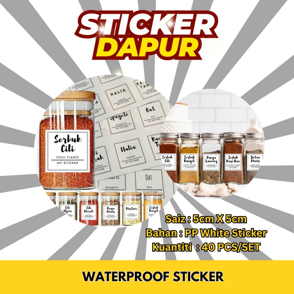 STICKER DAPUR KALIS AIR | STICKER KITCHEN | STICKER WHITE BASE ...