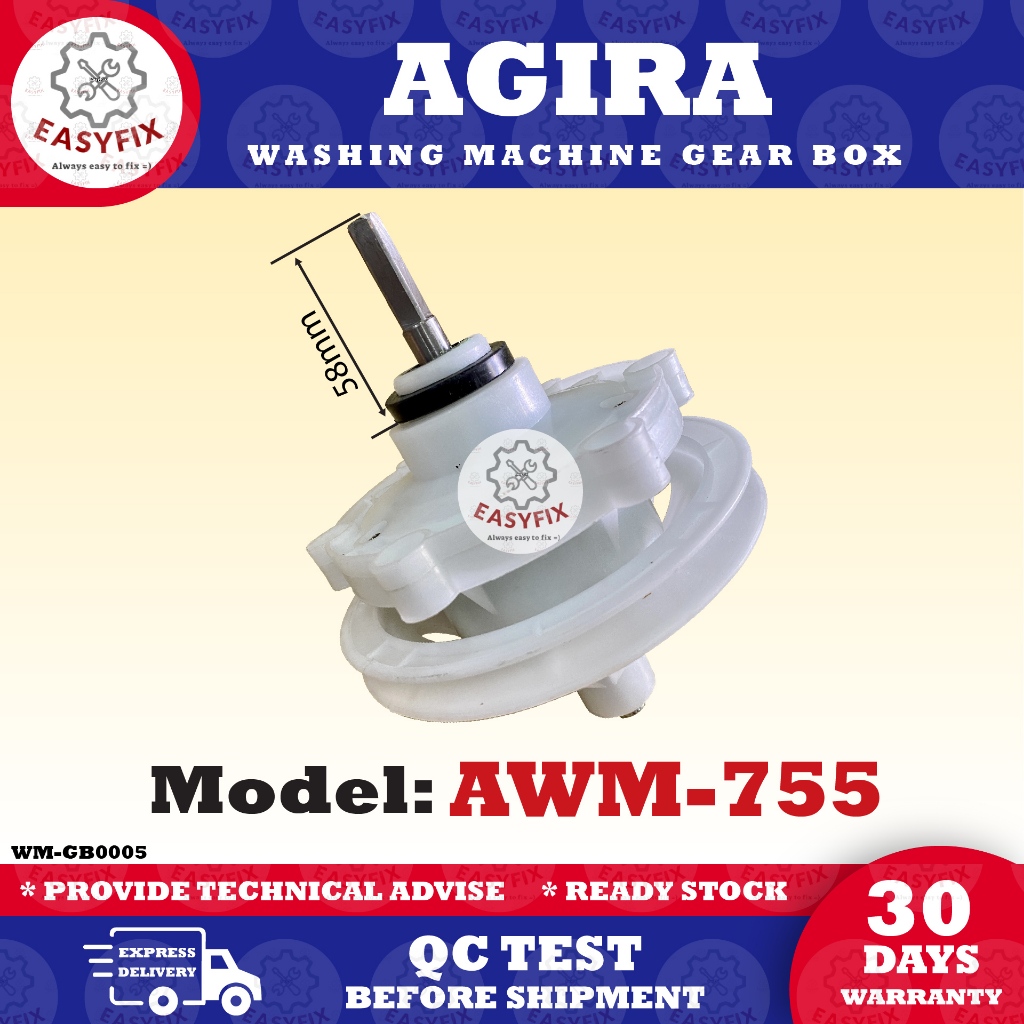 AWM-755 AGIRA WASHING MACHINE SEMI-AUTO GEAR BOX GEARBOX AWM755 AWM 755 ...