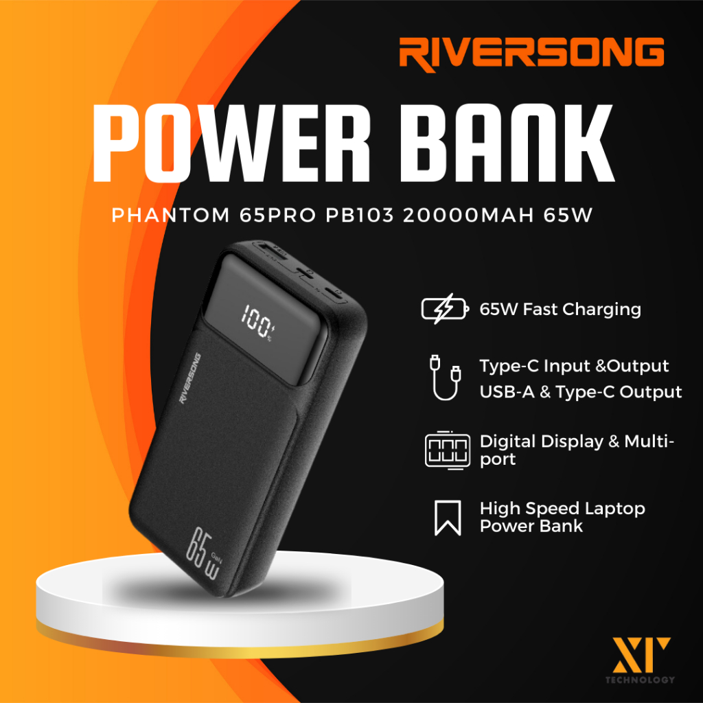 RIVERSONG PHANTOM 65PRO PB103 20000MAH 65W POWER BANK | Shopee Malaysia