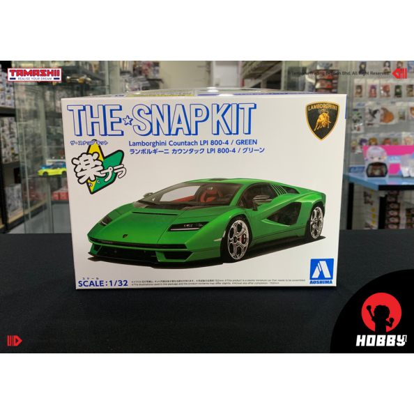 Aoshima The Snap Kit Lamborghini Countach LPI 800-4 (Green) (Scale 1/32 ...