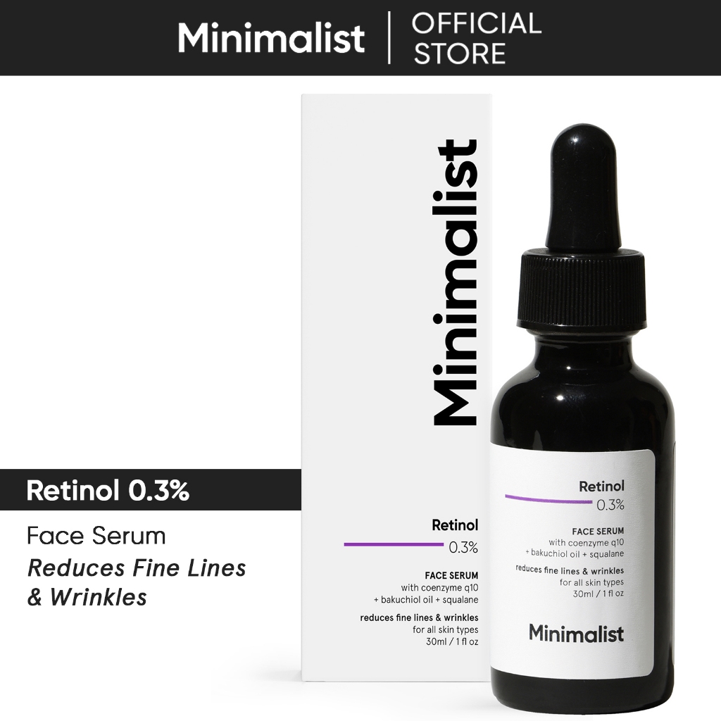 Minimalist 0.3% Retinol Anti Aging Face Serum with Bakuchiol, Coenzyme ...