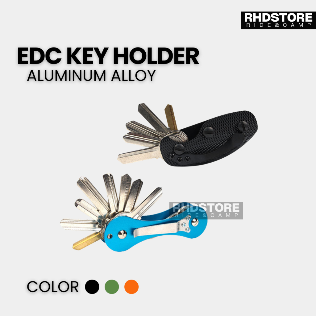 EDC Compact Key Holder Aluminum Pocket Organizer Clip Keychain Tactical ...