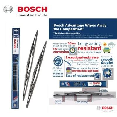 GENUINE BOSCH ADVANTAGE WIPERBLADE "26 + 14" TOYOTA ALTIS/ JAZZ/ CITY/ WISH/ PRIUS C/ ISUZU/ KIA ...
