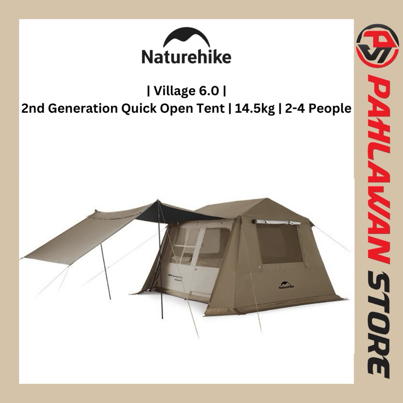 Naturehike Village 6.0 Camping Tent 2nd Generation Quick Open Tent CNK2300ZP02 Khemah Auto ...