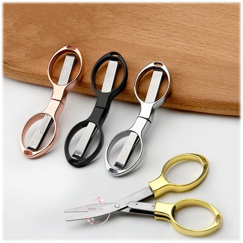 Stainless Steel Folding Scissors Portable Mini Safety Small Scissors ...