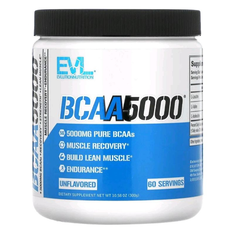 Evlution Nutrition, BCAA5000, Unflavored, 300 g, BCAA | Shopee Malaysia