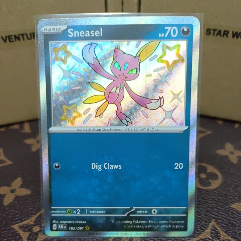 Sneasel - 182/091 Shiny Rare (Paldean Fates) Pokemon TCG Card 2024 ...