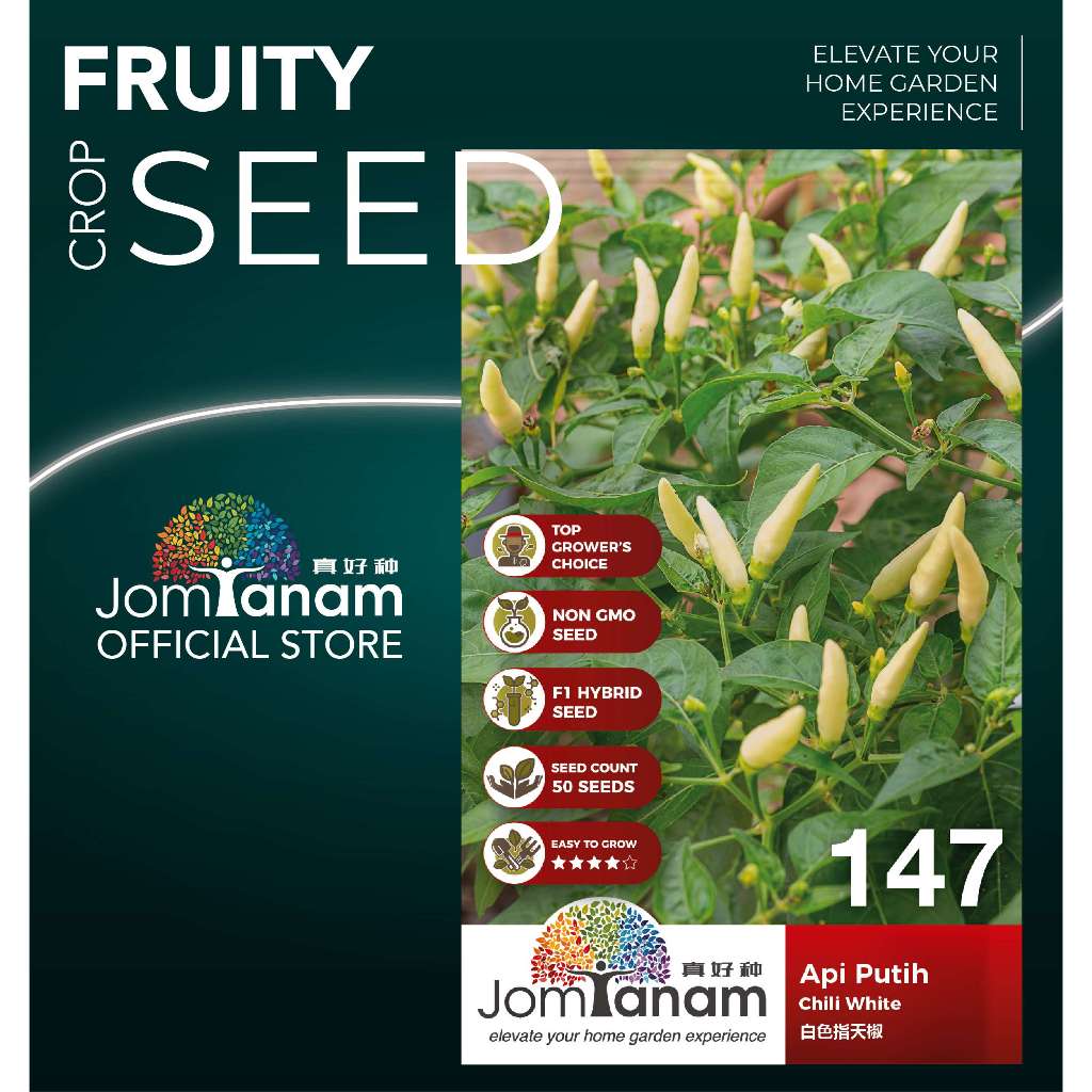 White Chili Seed Api Putih 147 JOM TANAM Benih Cili Putih 白色指天椒种子 辣椒种子 ...