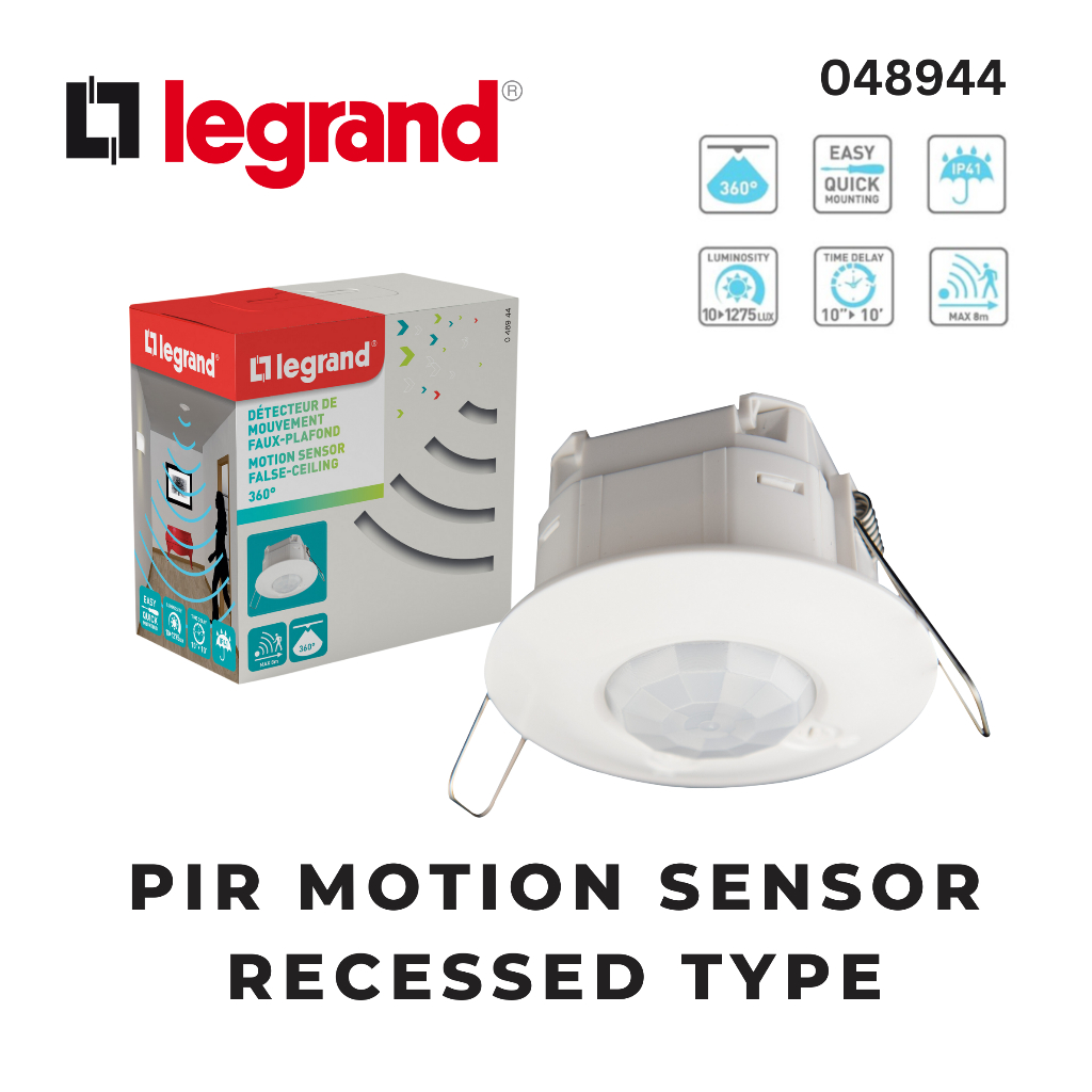 Legrand 048944 Recessed Type PIR Motion Sensor (White) | Shopee Malaysia