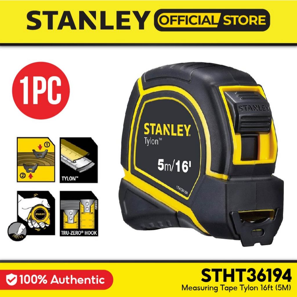 STANLEY Tylon Measuring Tape Rule STHT36194 | 5M/16ft | STHT36195 | 8M ...