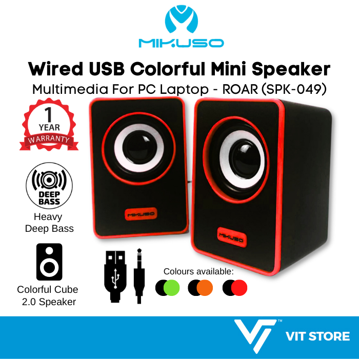MIKUSO SPK-049 Multimedia Stereo 3.5mm Mini Cute Speaker AUX USB ...