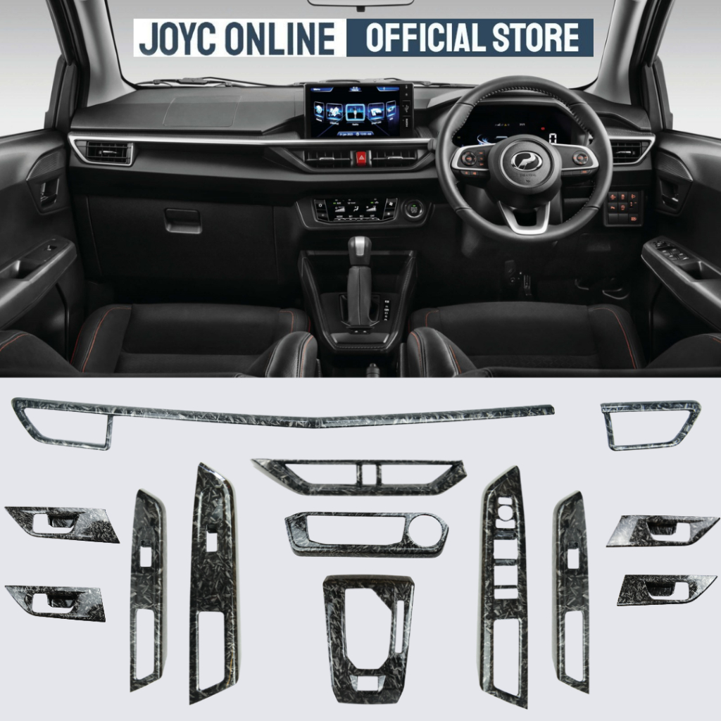 FORGED CARBON Perodua Axia 2023 - 2025 Interior Steering Aircond Radio ...