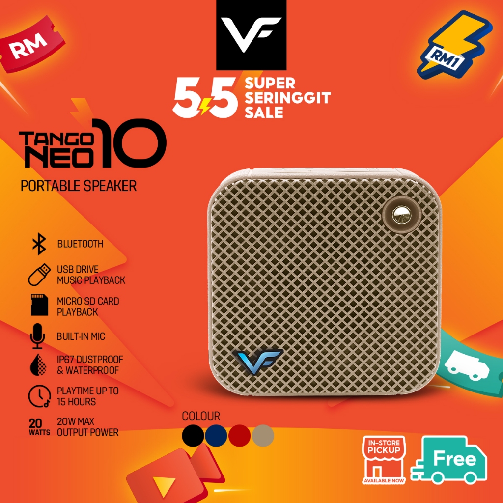Vinnfier VF Tango Neo 10 IPX67 Dustproof Waterproof Portable Bluetooth ...