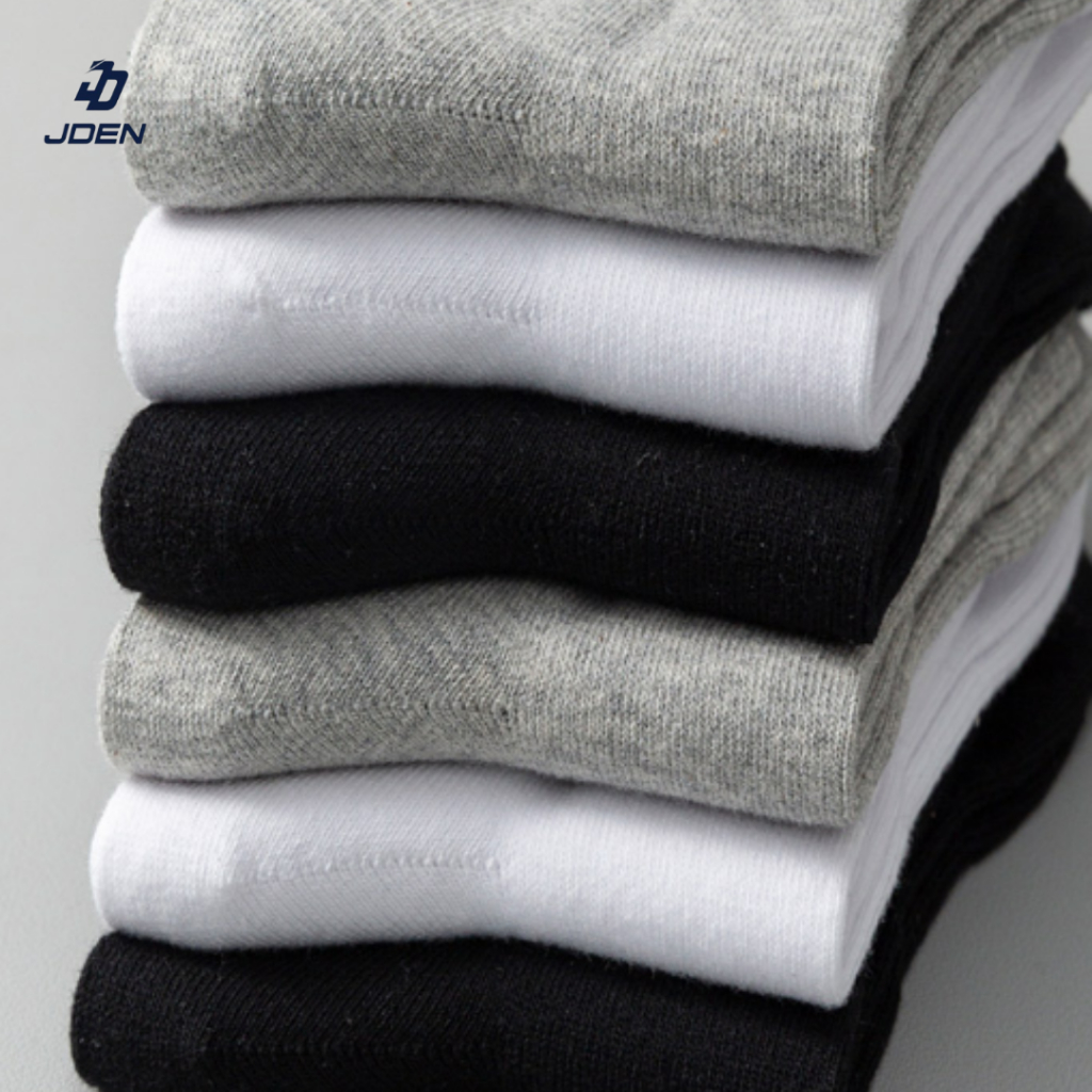 JDEN Thick Premium Cotton Plain Socks Unisex Free Size Sport Running ...