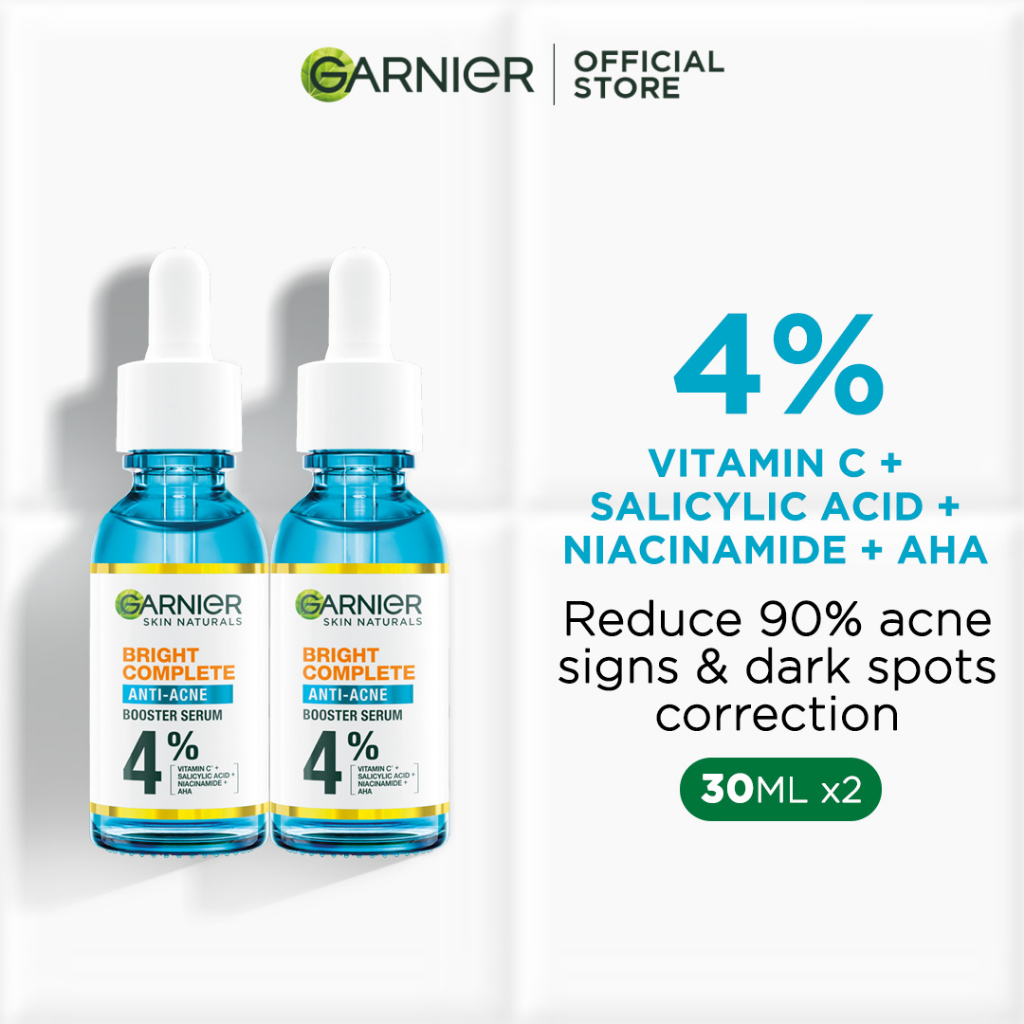 Garnier Bright Complete Anti-Acne Booster Serum (30mlx2) | Shopee Malaysia