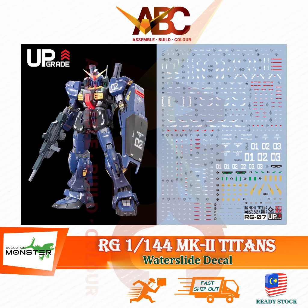 (Evo Monster) Waterslide Decal - RG 1/144 Mk-II Titans Black (Fluo) RX ...