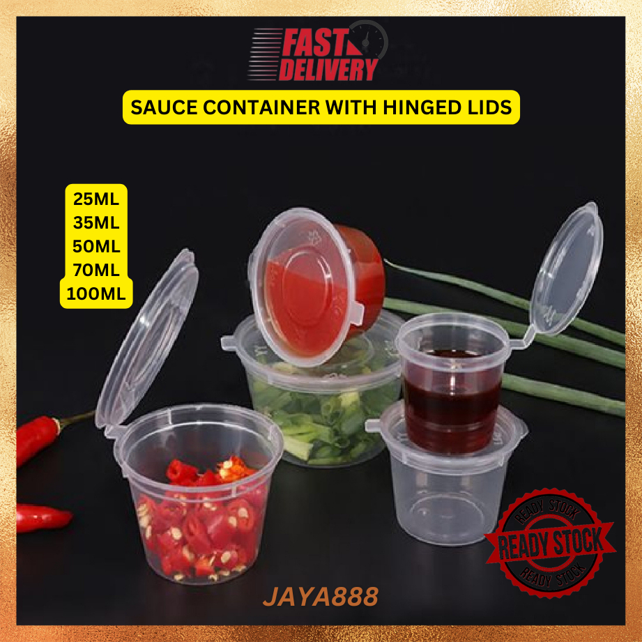 SC70ML 1000PCS Round Container Hinged Lid /Disposable Plastic Food / Bekas bulat / bekas sos ...