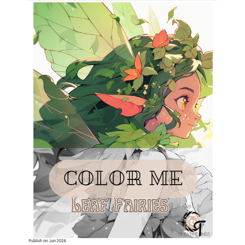 Leaf Fairies Coloring Stress Relief Relaxing Creative Activity 30 pages ...