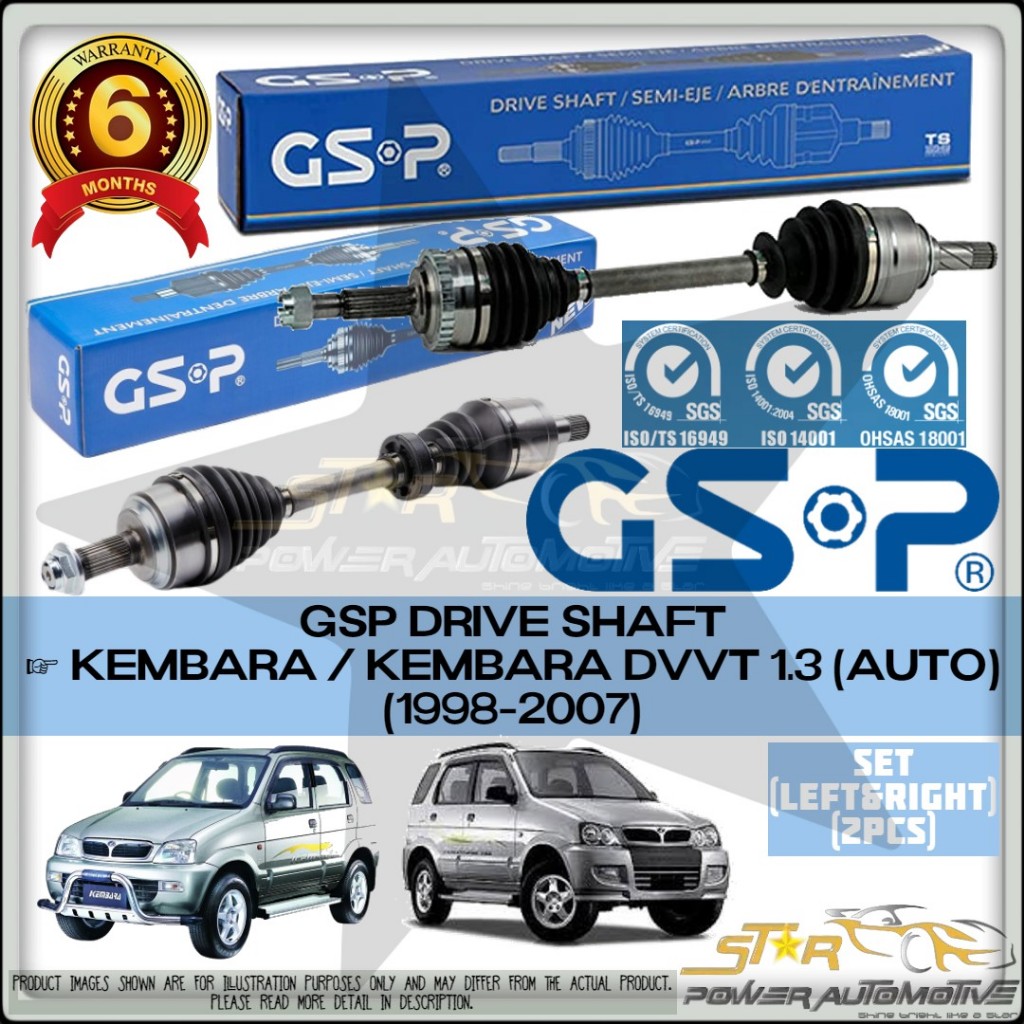 PERODUA KEMBARA / KEMBARA DVVT (AUTO) GSP DRIVE SHAFT (LEFT & RIGHT ...