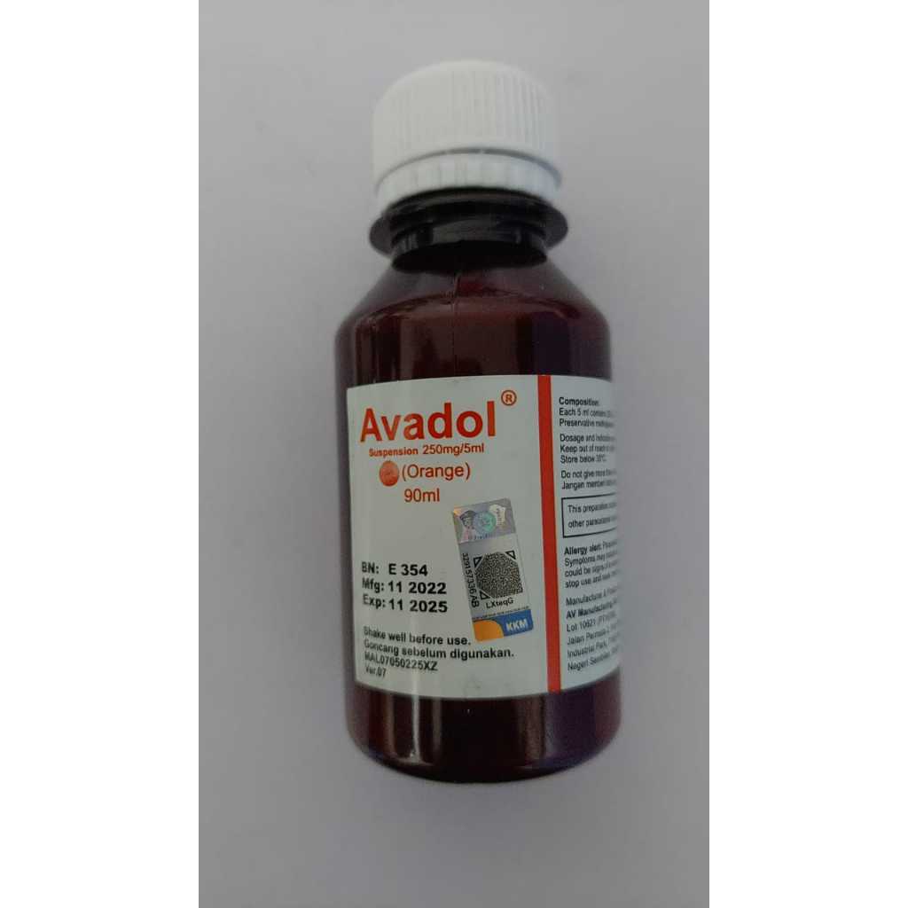 AVADOL PARACETAMOL SY 90ML ORANGE | Shopee Malaysia