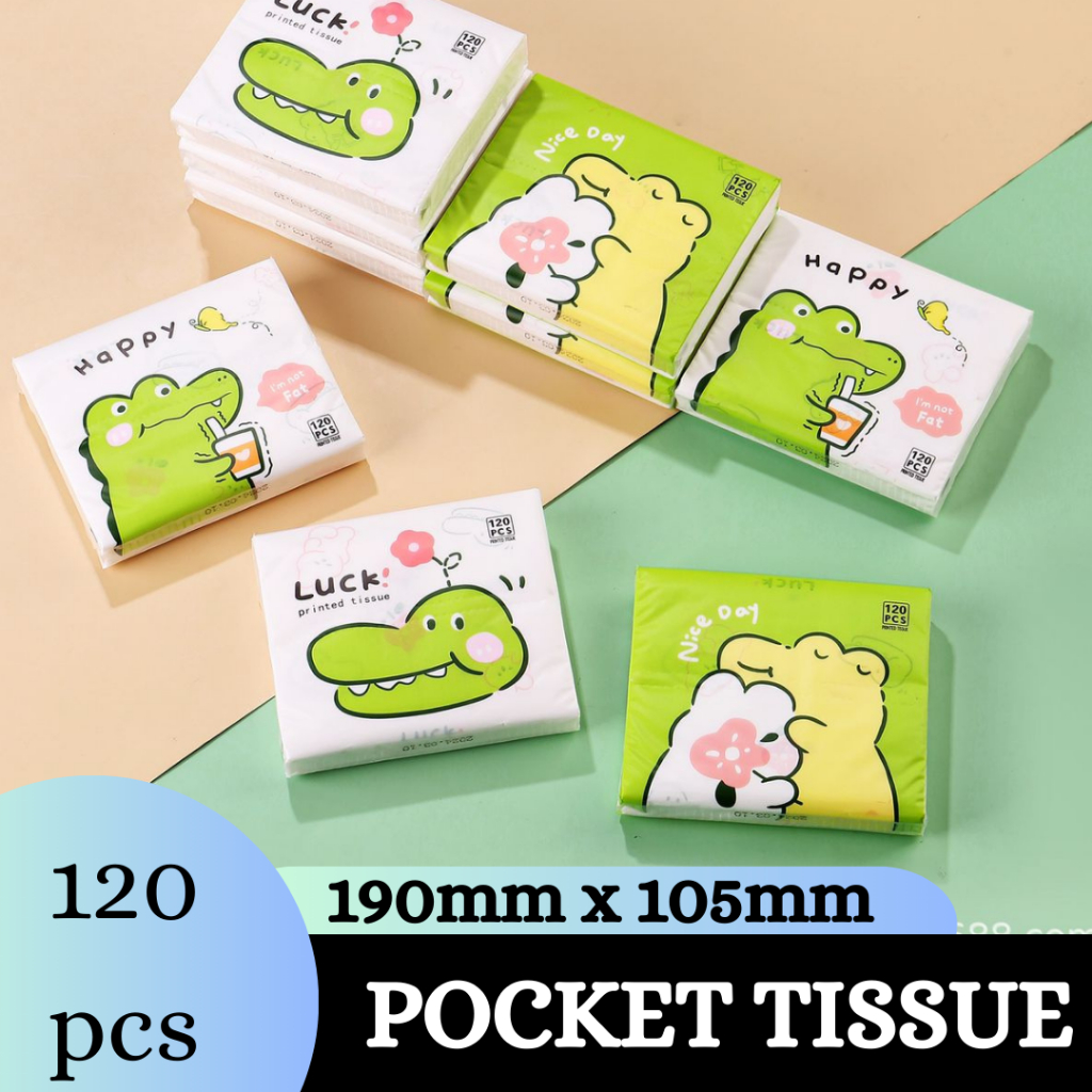 120pcs Dragon Cartoon Handkerchief Paper Four Layers 1 Packs Printed ...