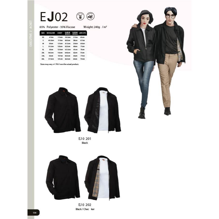 EJ0201 OREN SPORT UNISEX LONG SLEEVE FULL ZIP OFFICE JACKET (NO CHECKER ...