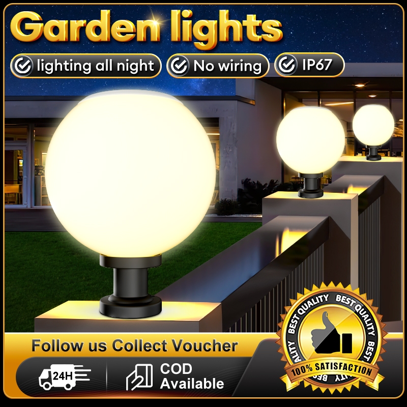 Lampu pagar solar LED Garden light Outdoor Waterproof 3 Colors Solar ...