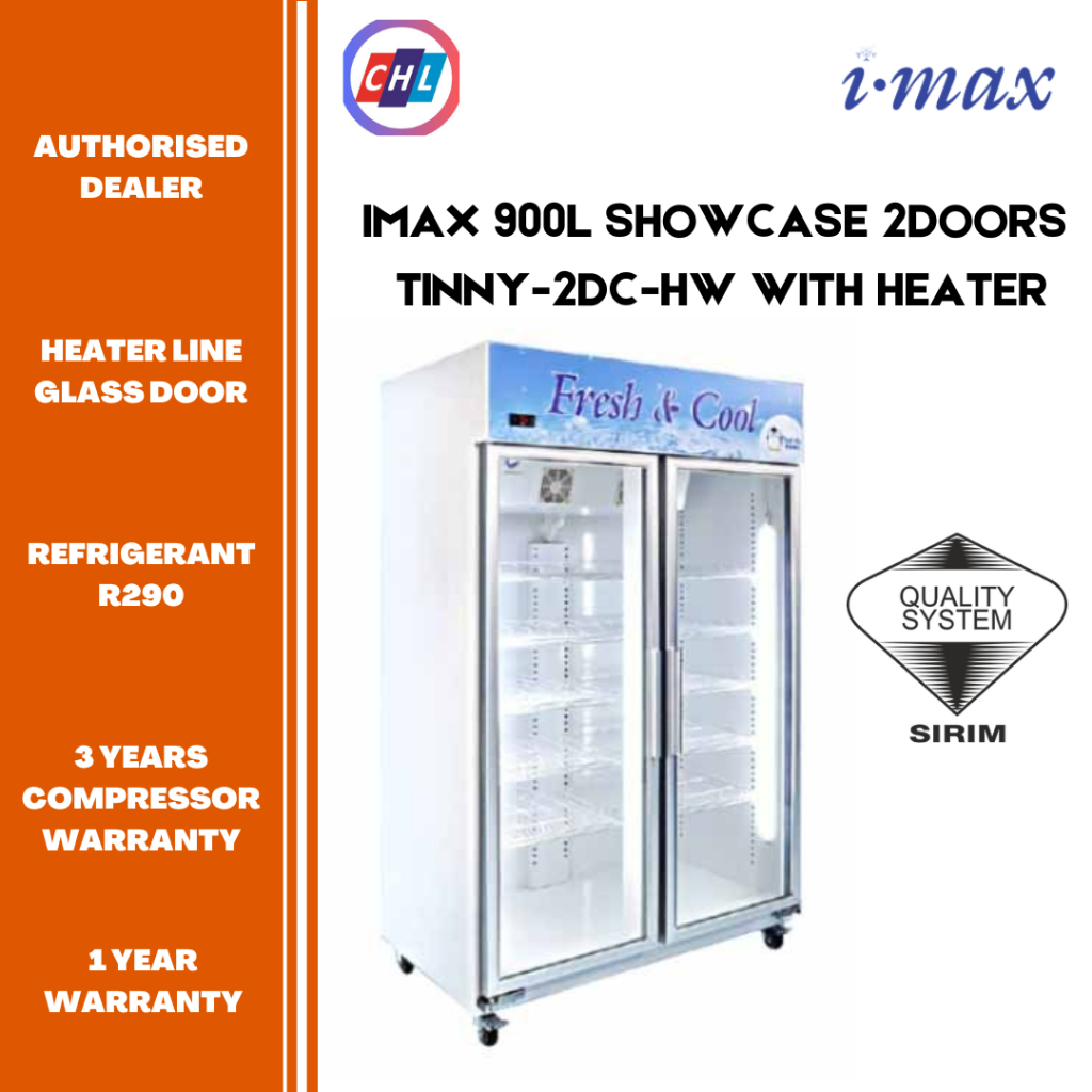 IMAX 900L SHOWCASE 2DOORS WITH DOOR HEATER TINNY-2DC-HW - IMAX 1 YEAR ...