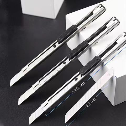 Utility Retractable Knife Stainless Steel Sharp Blade Cutter Multiple ...