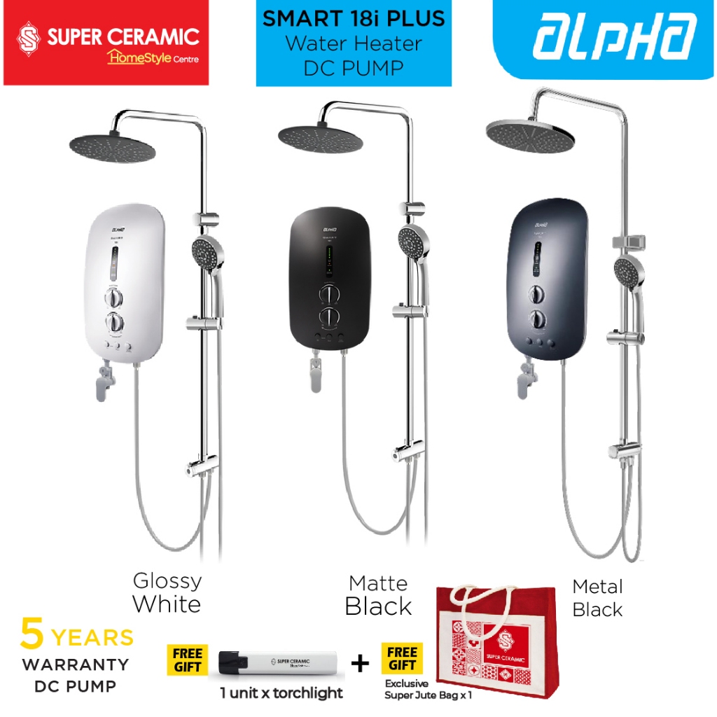 ALPHA SMART 18i PLUS Water Heater DC Pump Rain Shower | Shopee Malaysia