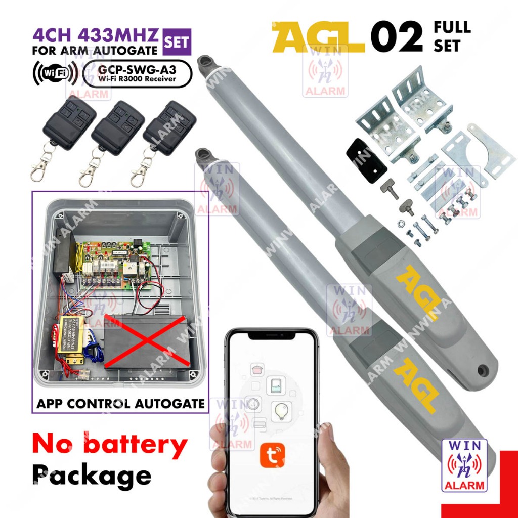 AGL 02 ( 4CH 433MHZ ) SWING ARM AUTOGATE (FULL SET) HEAVYDUTY DREAM AUTO GATE SYSTEM AGT02 ...