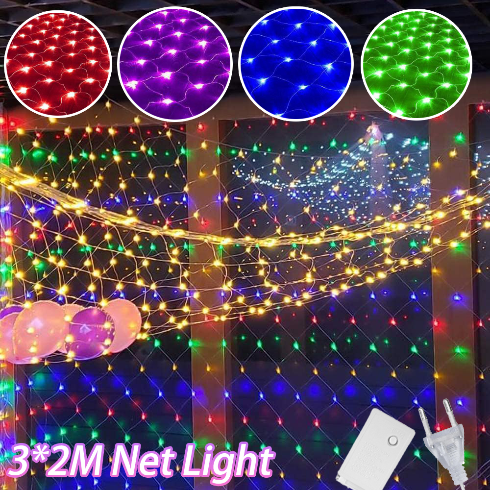 2025 Fish Net Light 3M 8Modes 200LED Lampu Led Hari Raya Waterproof Net ...