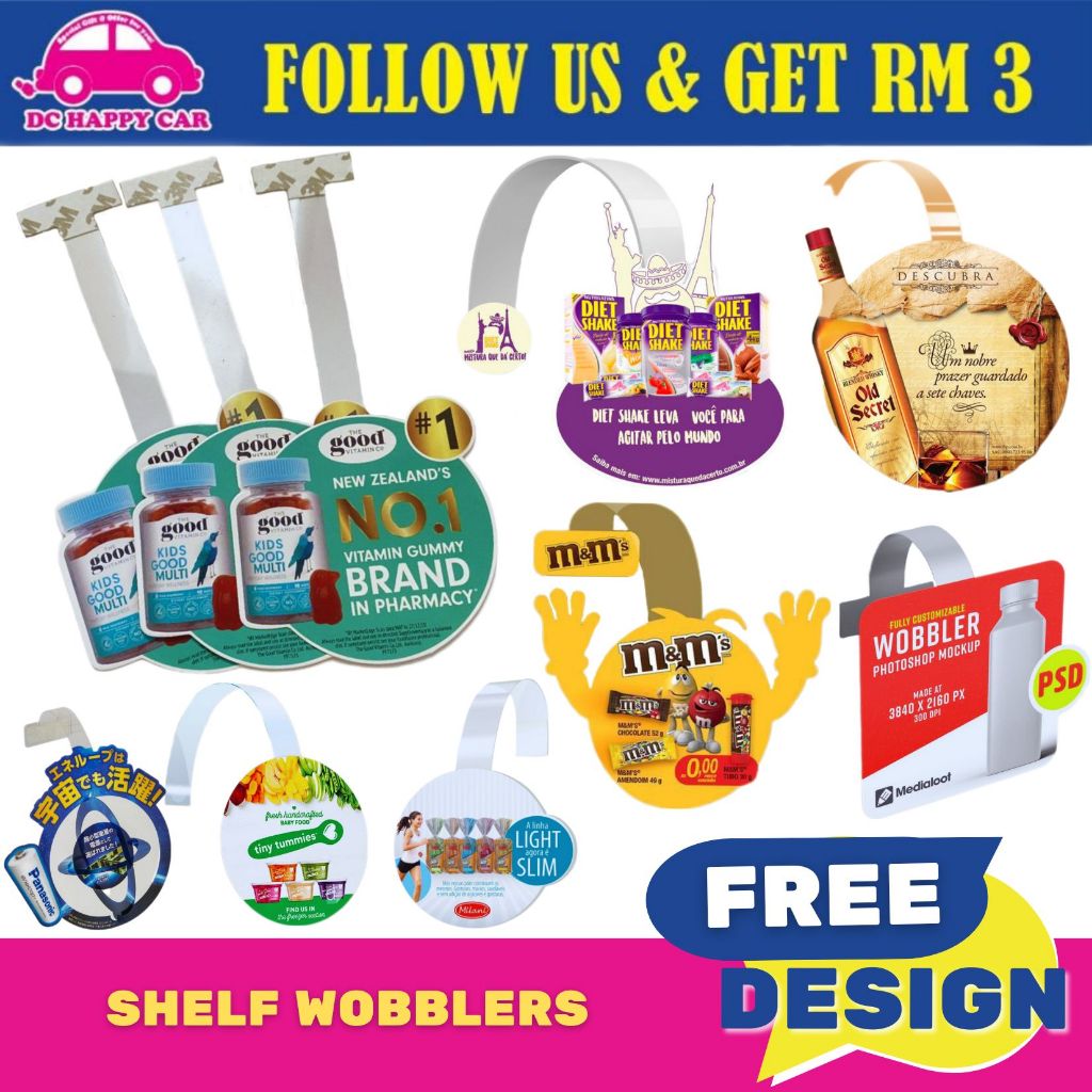 Shelf Wobblers / Shelf Talkers 300pcs/500pcs (FREE Design) | Shopee ...