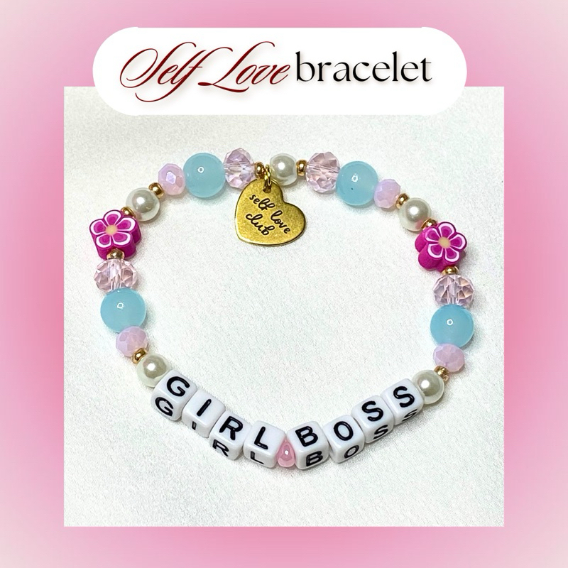 Self Love Words Beaded Bracelet • Custom Word Bracelet • Personalized ...