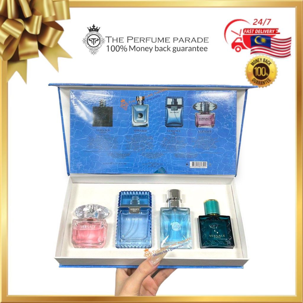 100% Genuine Perfume Varsace 4in1 (Bright Crystal+ Pour Homme+ Eros ...