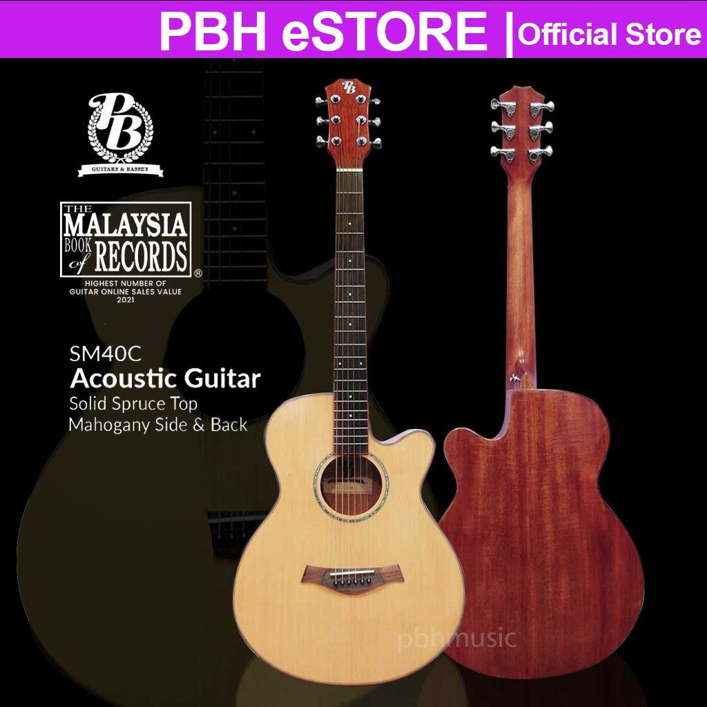 PB Solid Top Series Solid Spruce Top Mahogany Side and Back Acoustic ...