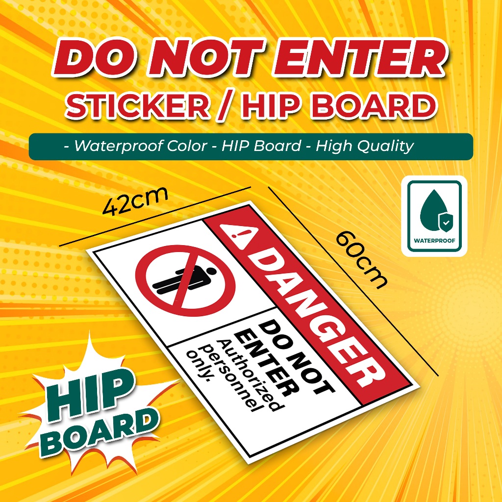 Dilarang Masuk / Do not Enter Sticker/HIP Board Signage | Shopee Malaysia