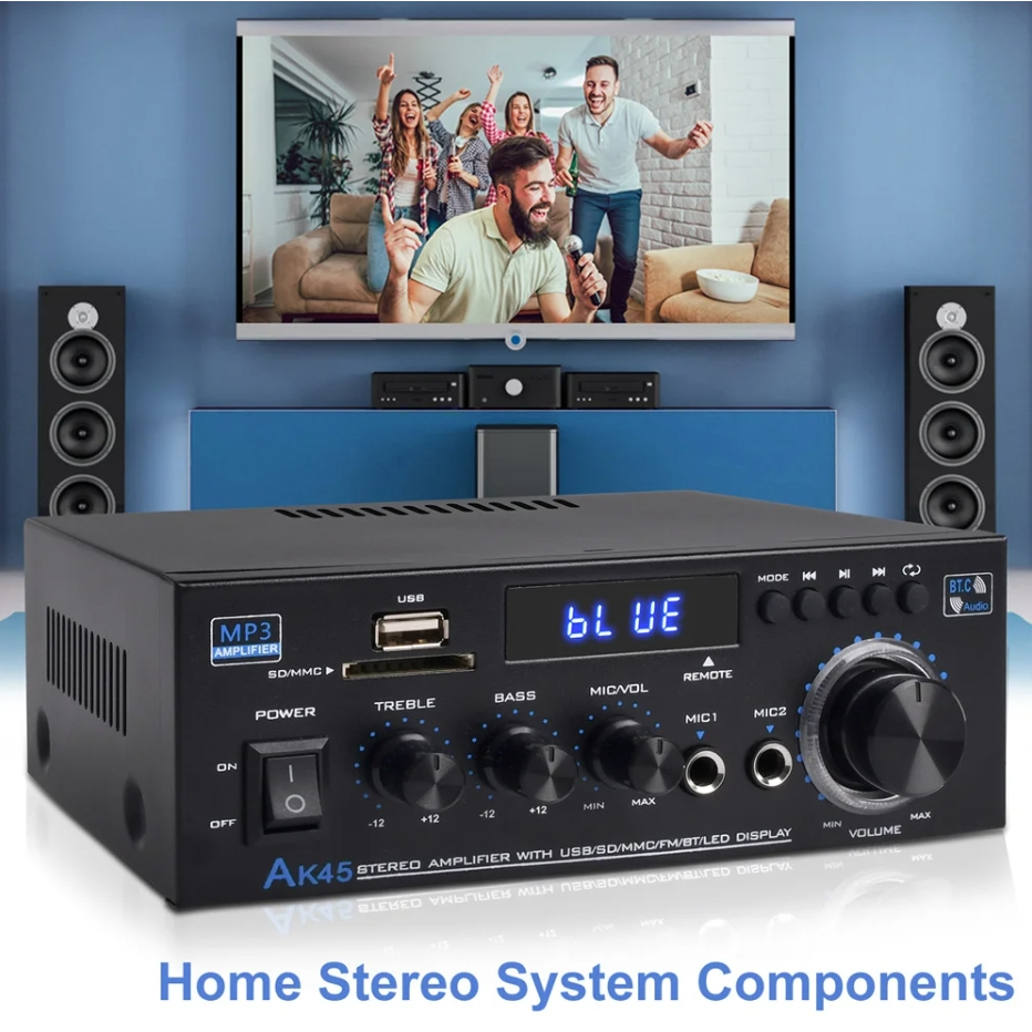 HiFi Audio Amplifier Max 900W Digital Bluetooth 5.0 AMP RMS 450W+450W ...