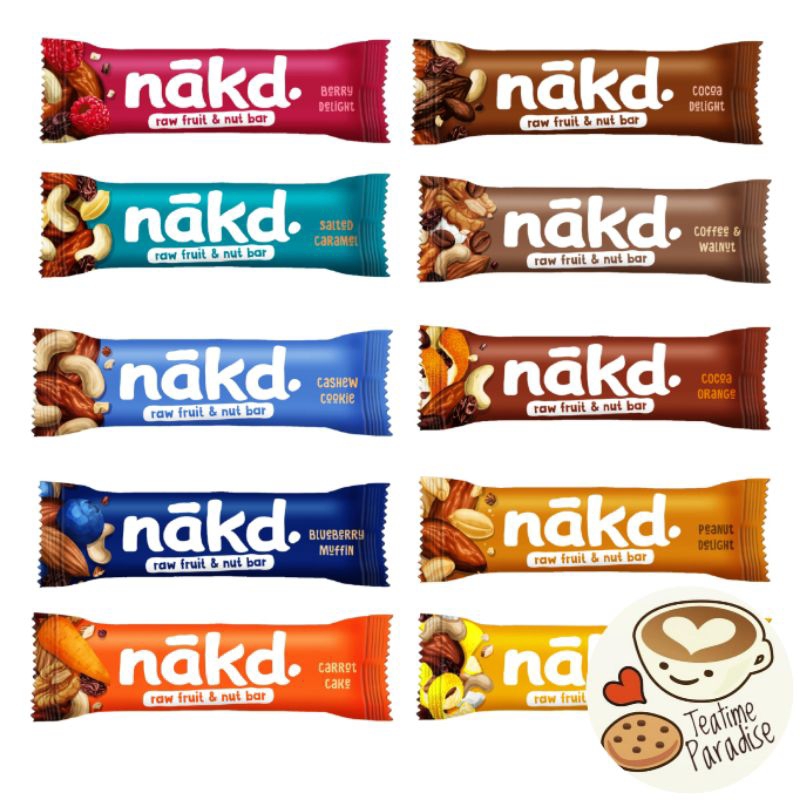 Nakd Raw Fruit&Nut Bar 35g (Cocoa/Coffe & Walnut/Cocoa Orange/Peanut ...