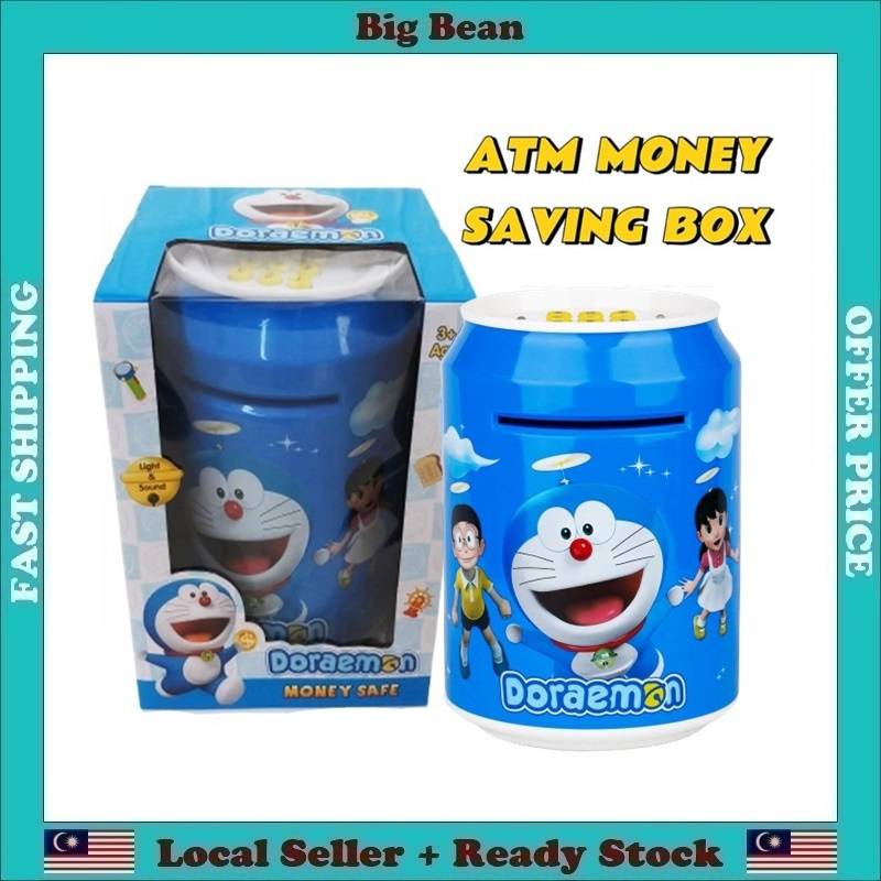 Creative Money Bank ATM With Lock Code Cute Cartoon Piggy Password Box ...