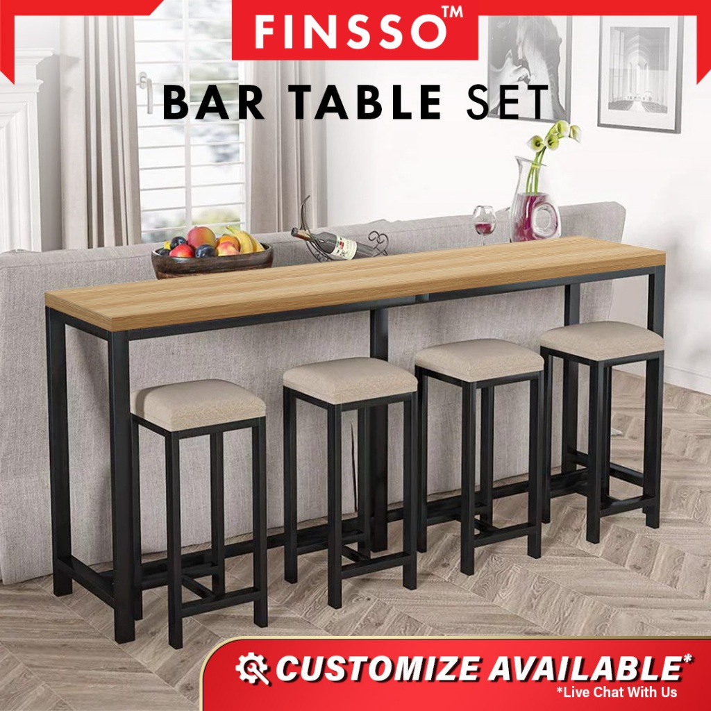 [READY STOCK] FINSSO: 120cm or 160cm x 40cm Bar Table & 2 High Bar ...