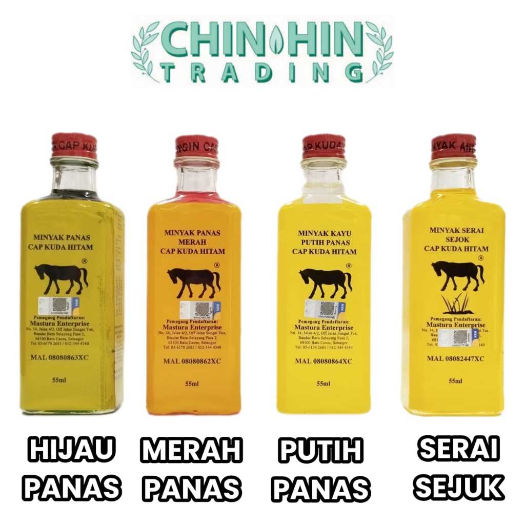 [KUDA HITAM] Minyak Cap Kuda Hitam 60ml (Merah/Hijau/Putih/Serai ...