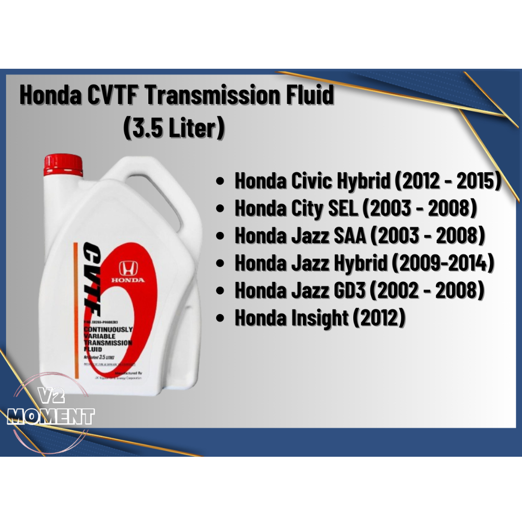 Honda CVTF Transmission Fluid 3.5 Liter Fit Honda Year 2008-2014 ...