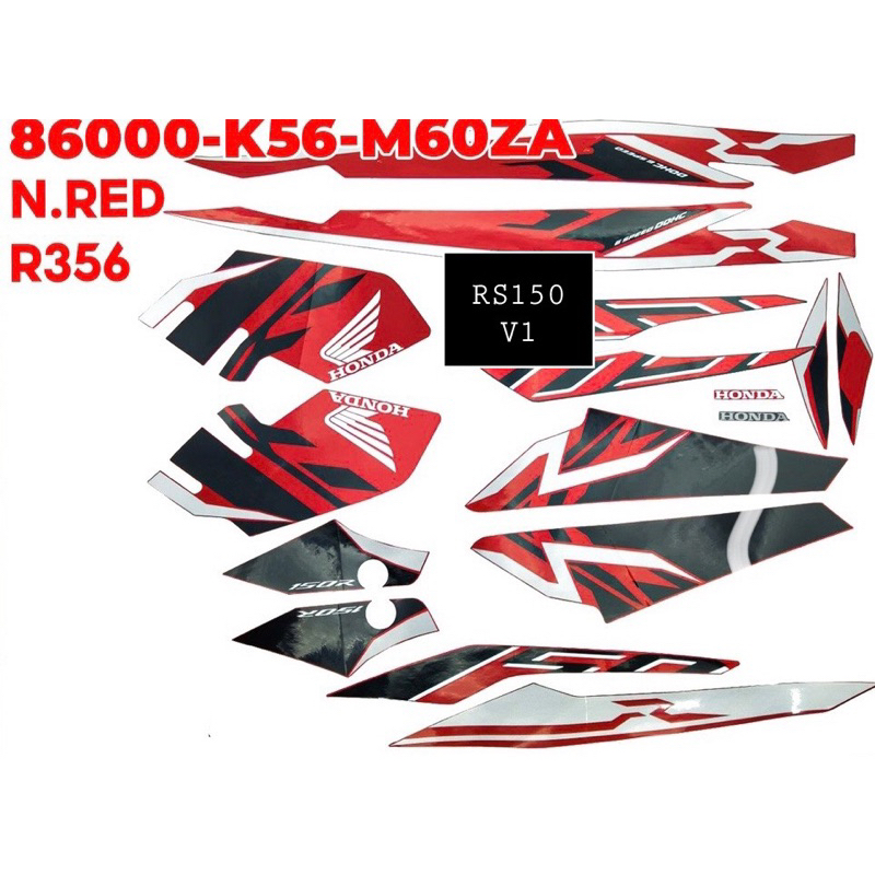 100% ORIGINAL HONDA RS150 RS150R RS 150 V1 BODYSET STRIPE SET STICKER ...