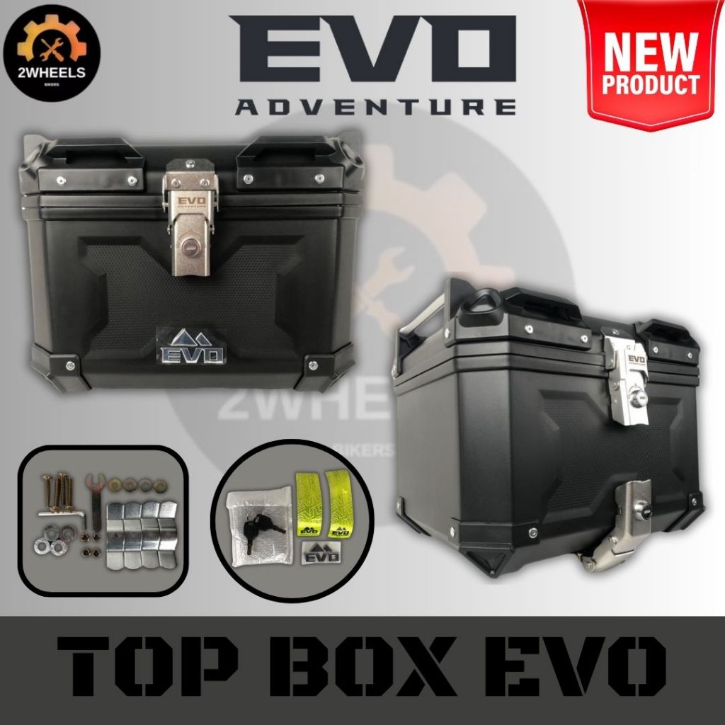 EVO ADVENTURE TOP BOX [ 37L ] W/BACK REST & BRACKET ( SINGLE & DOUBLE ...